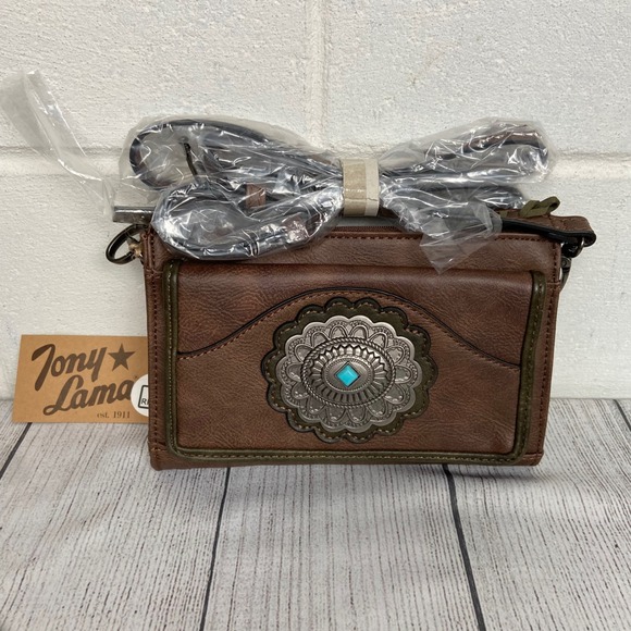 Tony Lama | Bags | Tony Lama Crossbody Bag Turquoise Stone Western ...